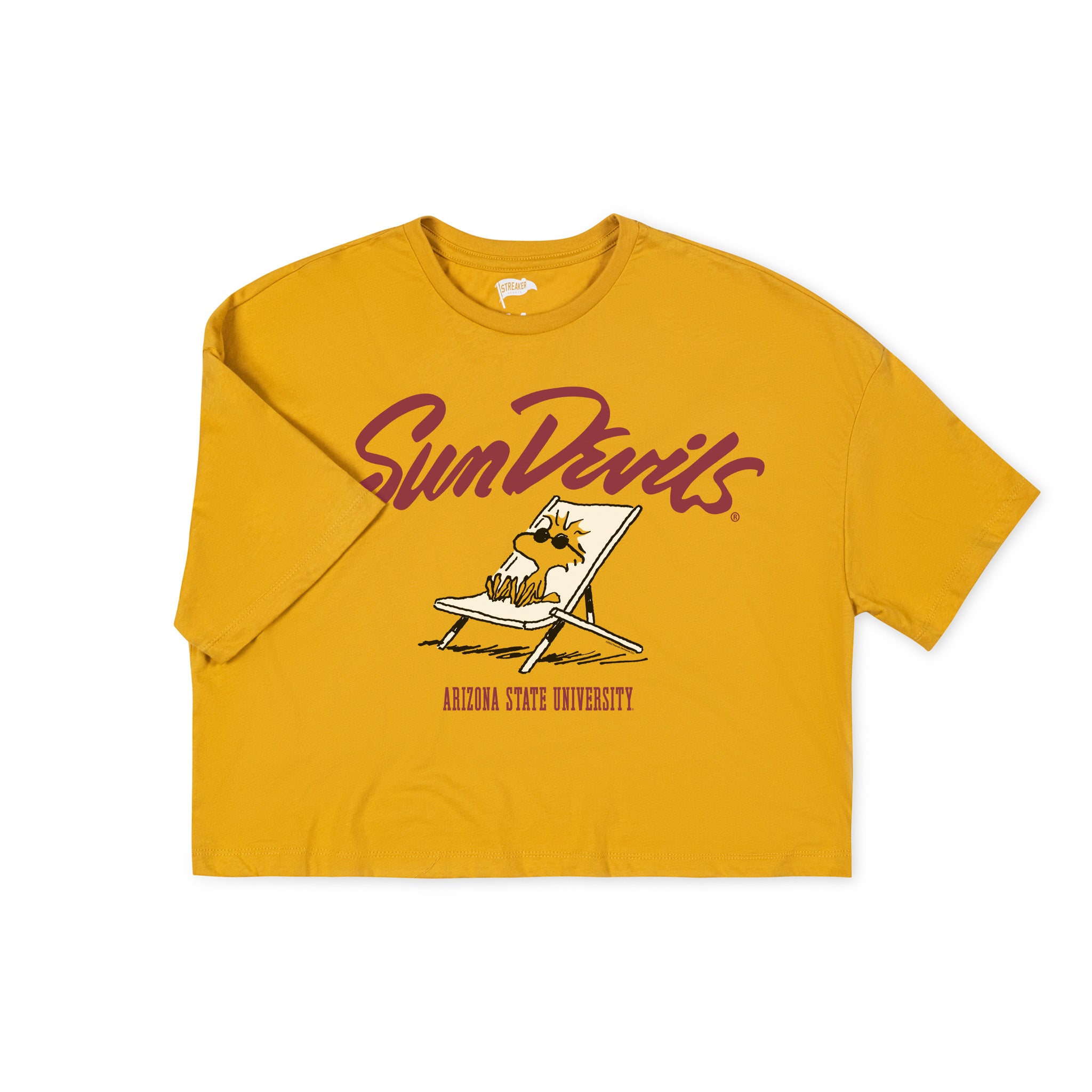 Peanuts x Arizona State Sunbathe Women's Crop Tee - Dive into College ...