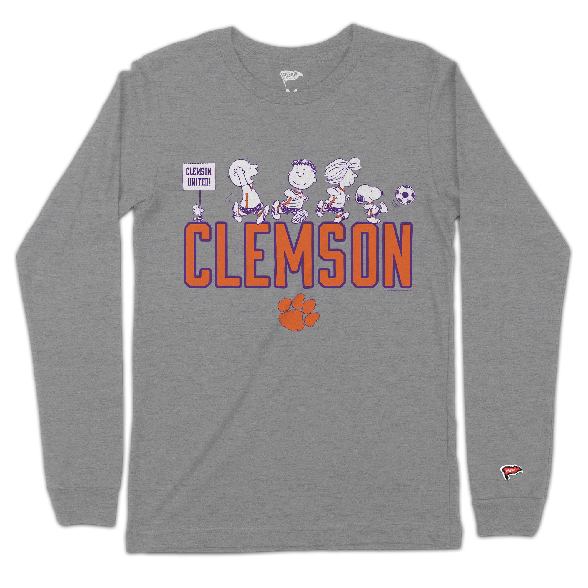 Streaker Sports Peanuts x Clemson Soccer Long Sleeve Shirt - Vintage ...