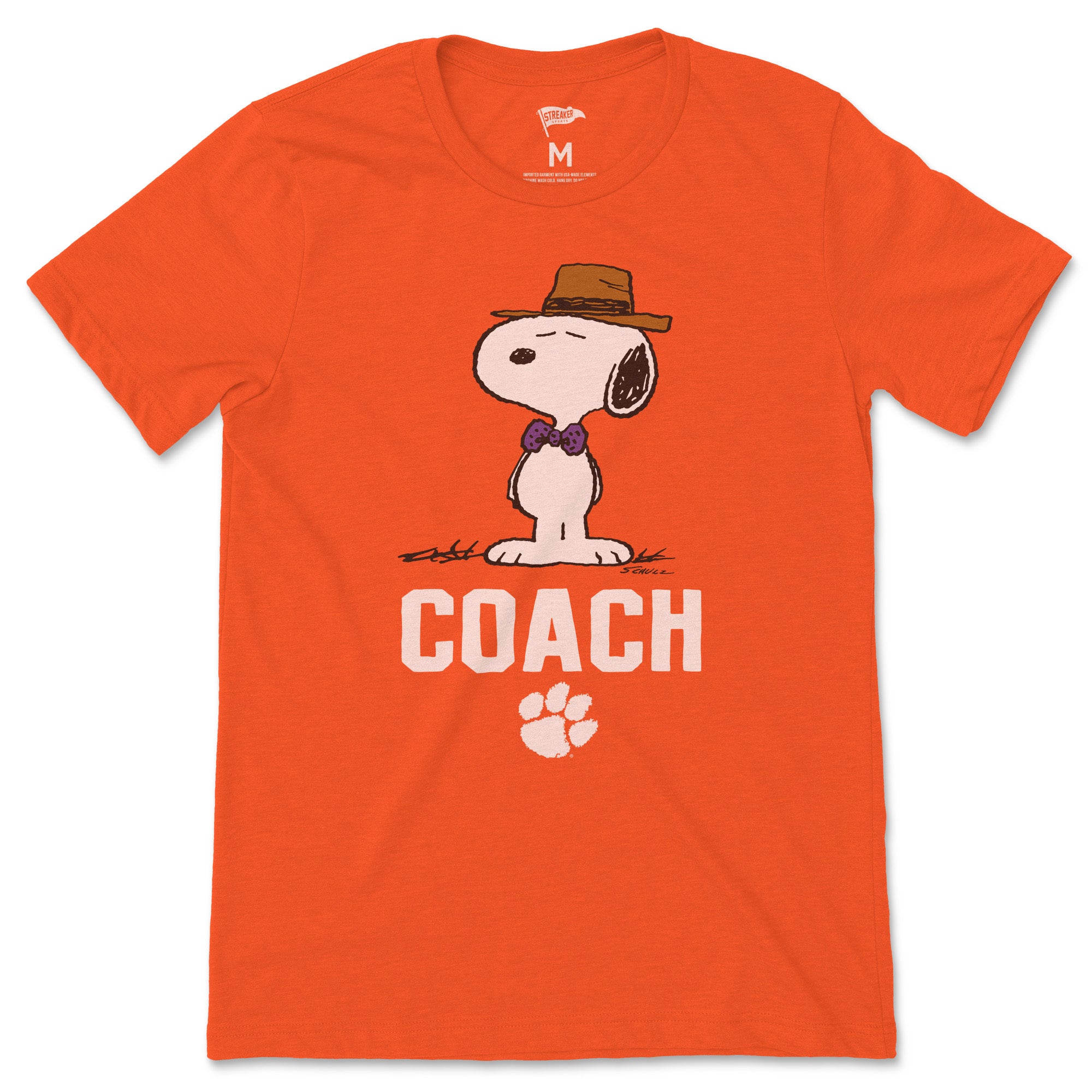 Streaker Sports x Peanuts Clemson Football Coach Tee | Vintage Snoopy Heritage Shirt