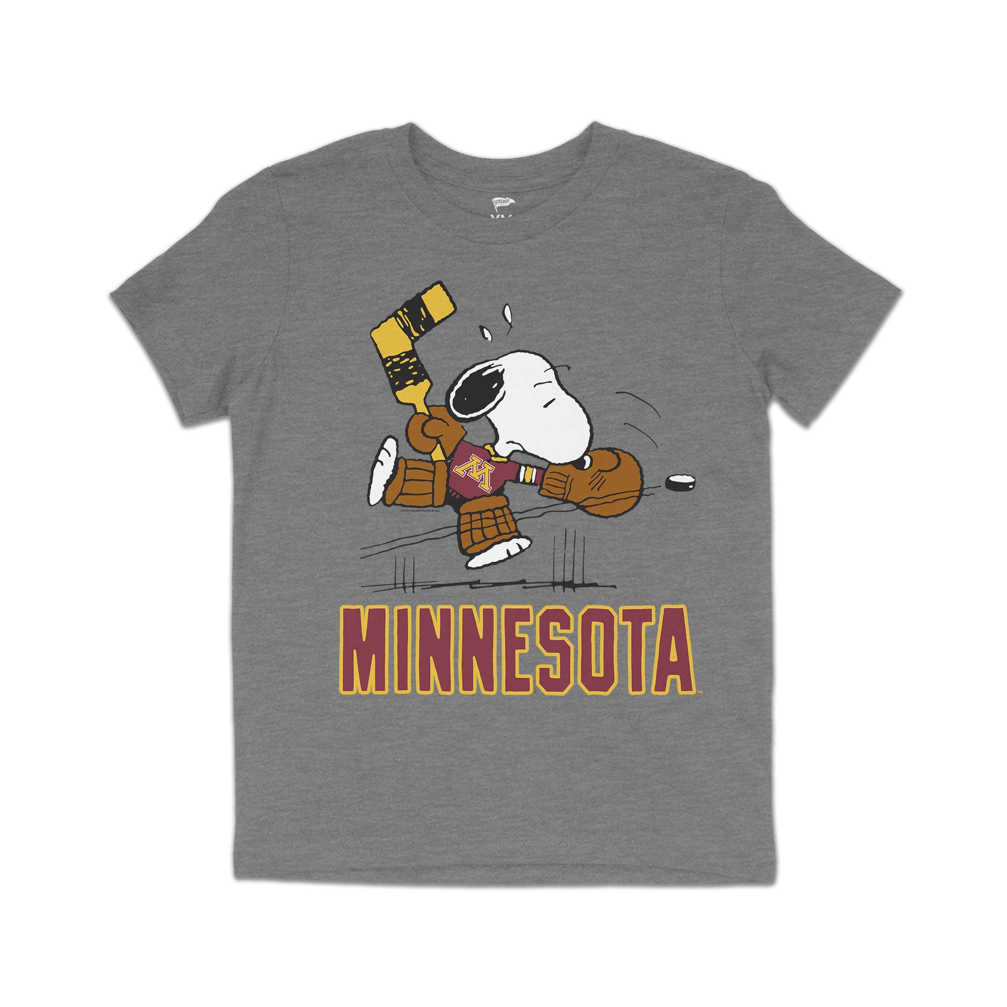 Streaker Sports Peanuts x Minnesota Snoopy Goalie Youth Tee | Nostalgic ...