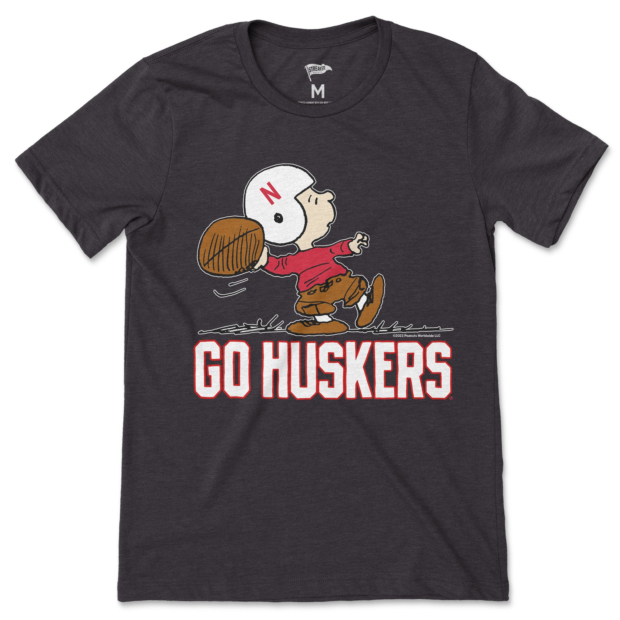 Streaker Sports Peanuts x Nebraska QB Tee: Embrace College Nostalgia Now!