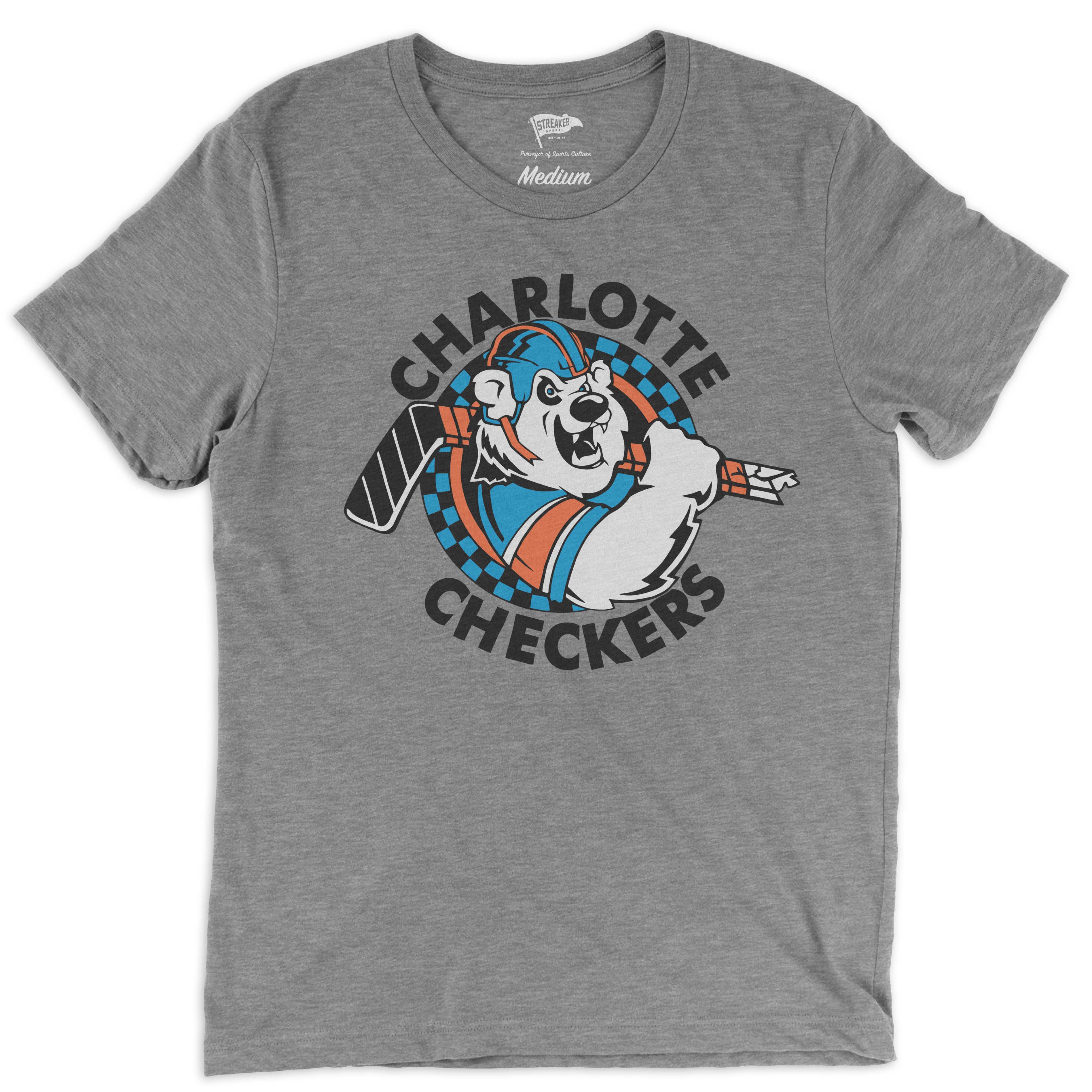 1993 Charlotte Checkers Tee - Vintage ECHL Championship Heritage Shirt ...